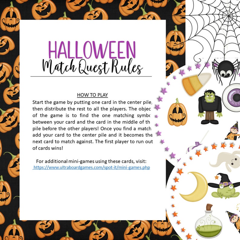 Halloween Match Quest Game DIGITAL DOWNLOAD | Etsy