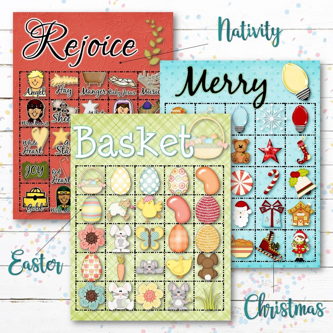 30 Laminated Themed Bingo Cards Printed Version | Etsy