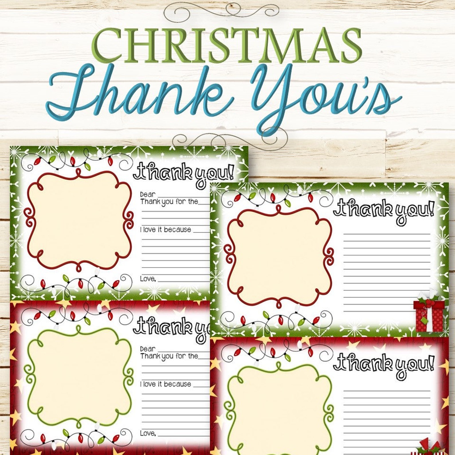 EDITABLE Thank You Notes for Kids christmas and Birthdays - Etsy