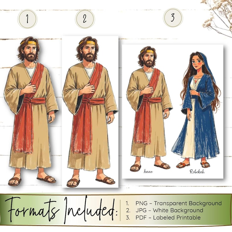 Old Testament Bible Graphics - Isaac, Rebekah, Esau and Jacob Clipart ...