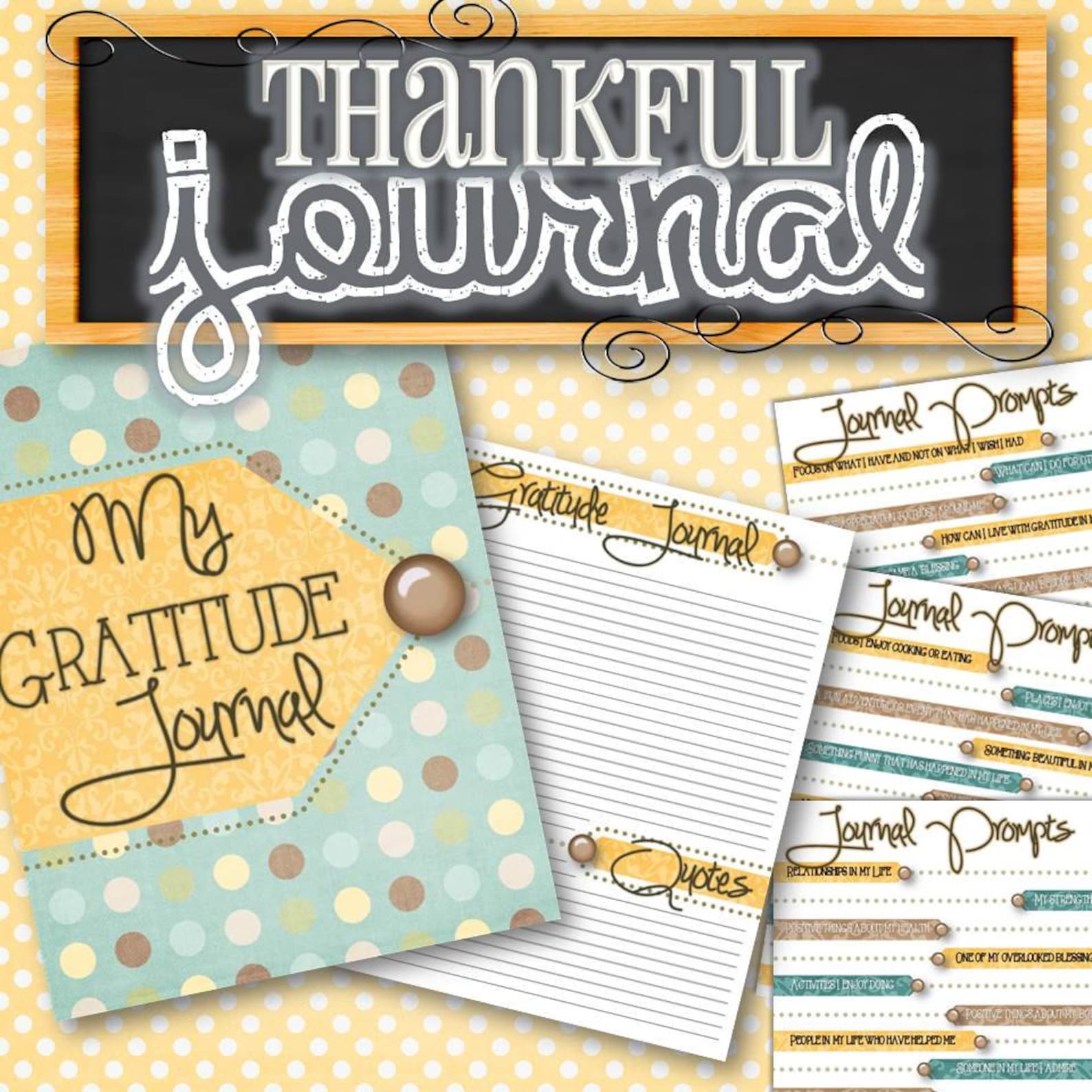Gratitude/thankful Journal INSTANT DOWNLOAD | Etsy
