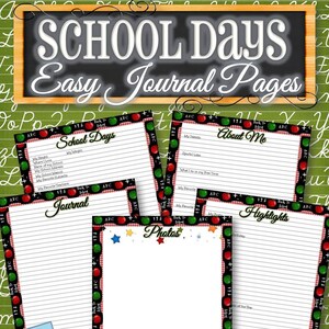 School Days Journal - INSTANT DOWNLOAD - Etsy