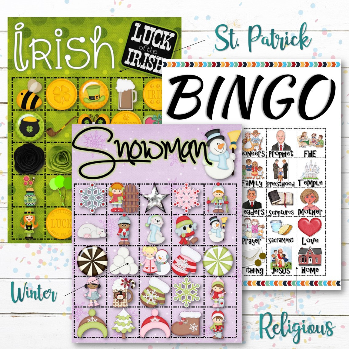 30 Laminated Themed Bingo Cards Printed Version | Etsy