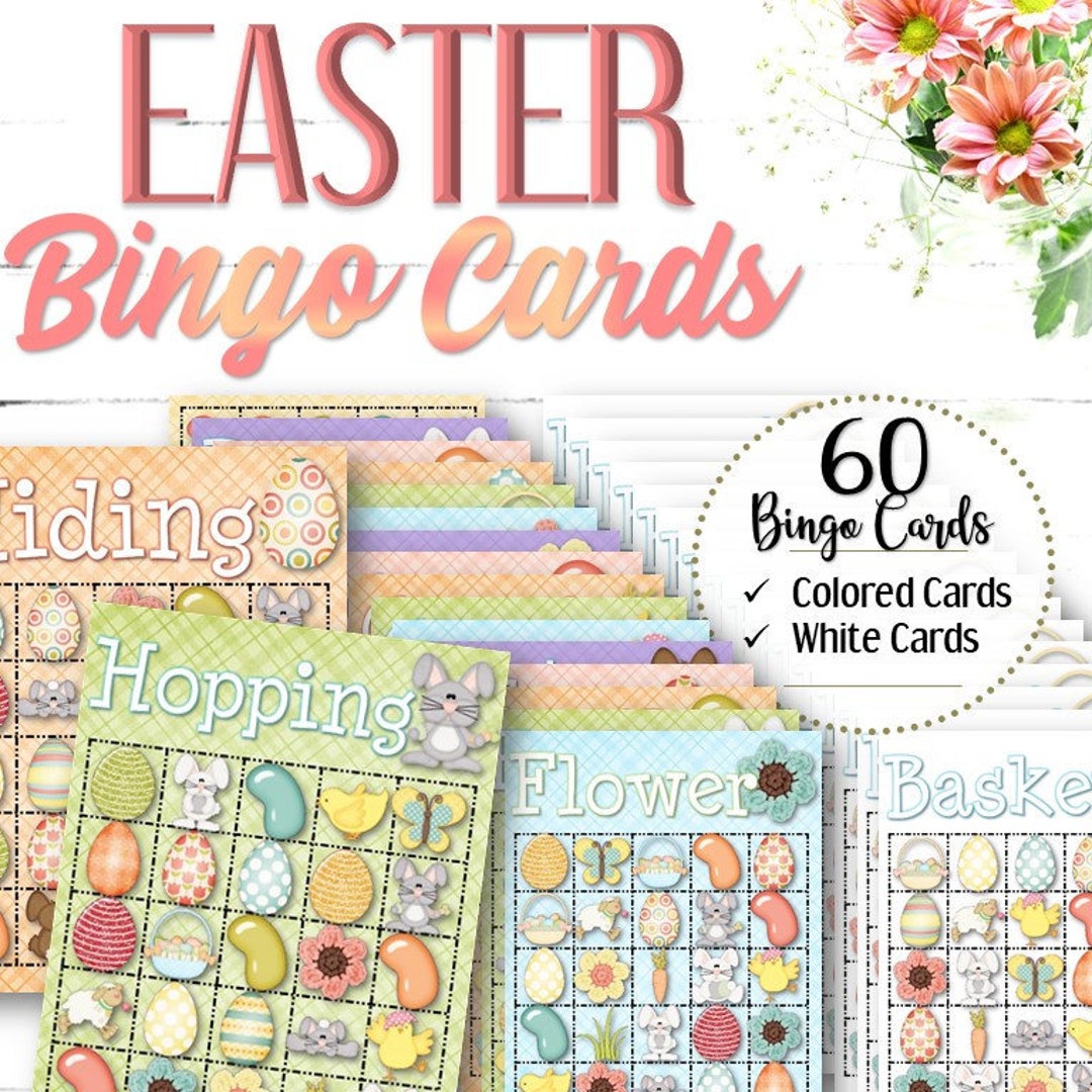 60 Easter Bingo Cards INSTANT DOWNLOAD - Etsy