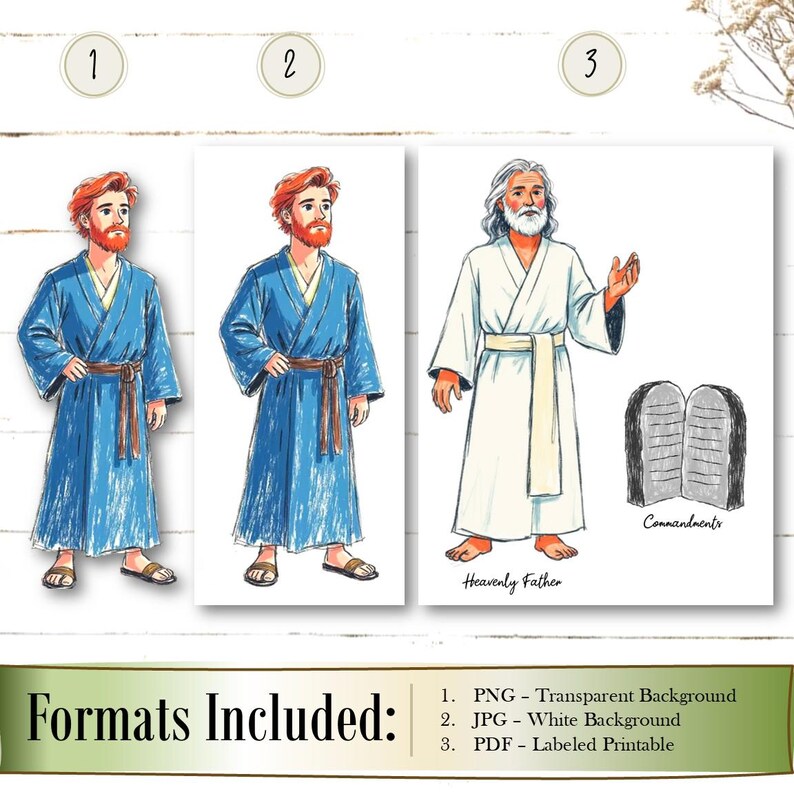 Old Testament Bible Graphics - Enoch Clipart Printables PNG JPG PDF (cu ...