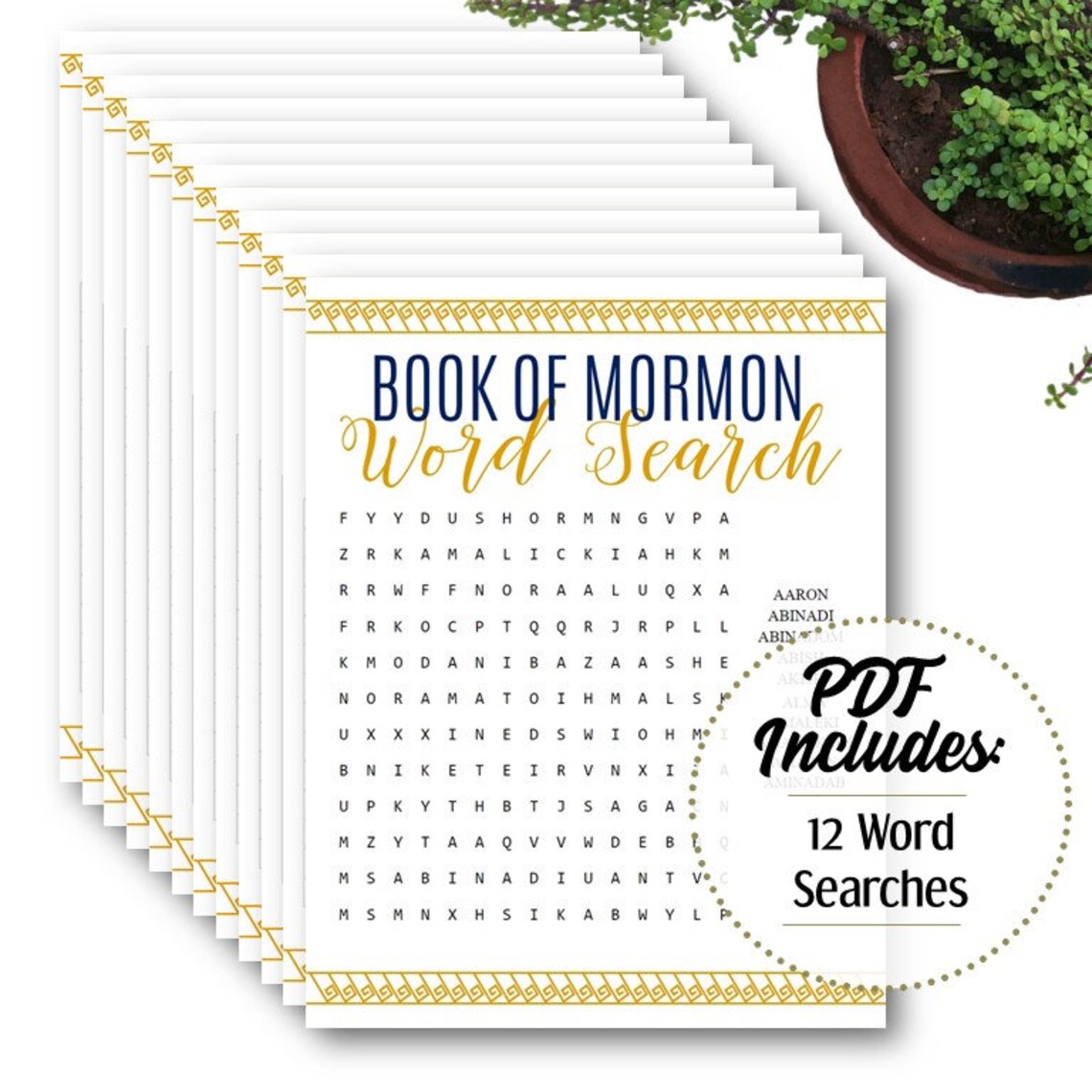 Book of Mormon Word Searches (12 Pages) - INSTANT DOWNLOAD - Etsy