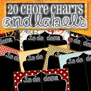 20 Chore Charts and Labels INSTANT DOWNLOAD - Etsy