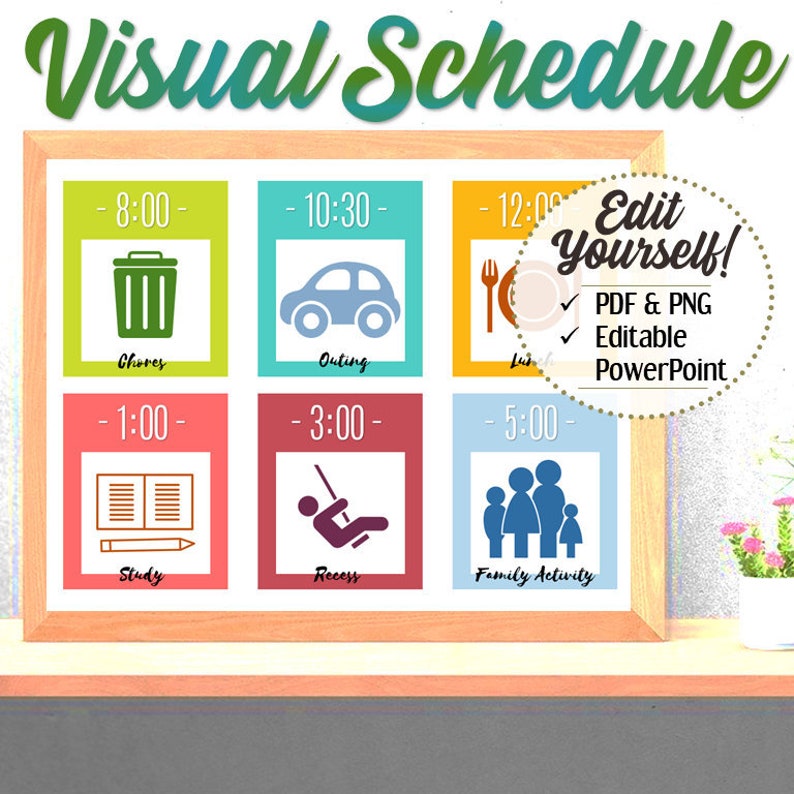 EDITABLE Visual Schedule and Routine Sign - INSTANT DOWNLOAD - Etsy