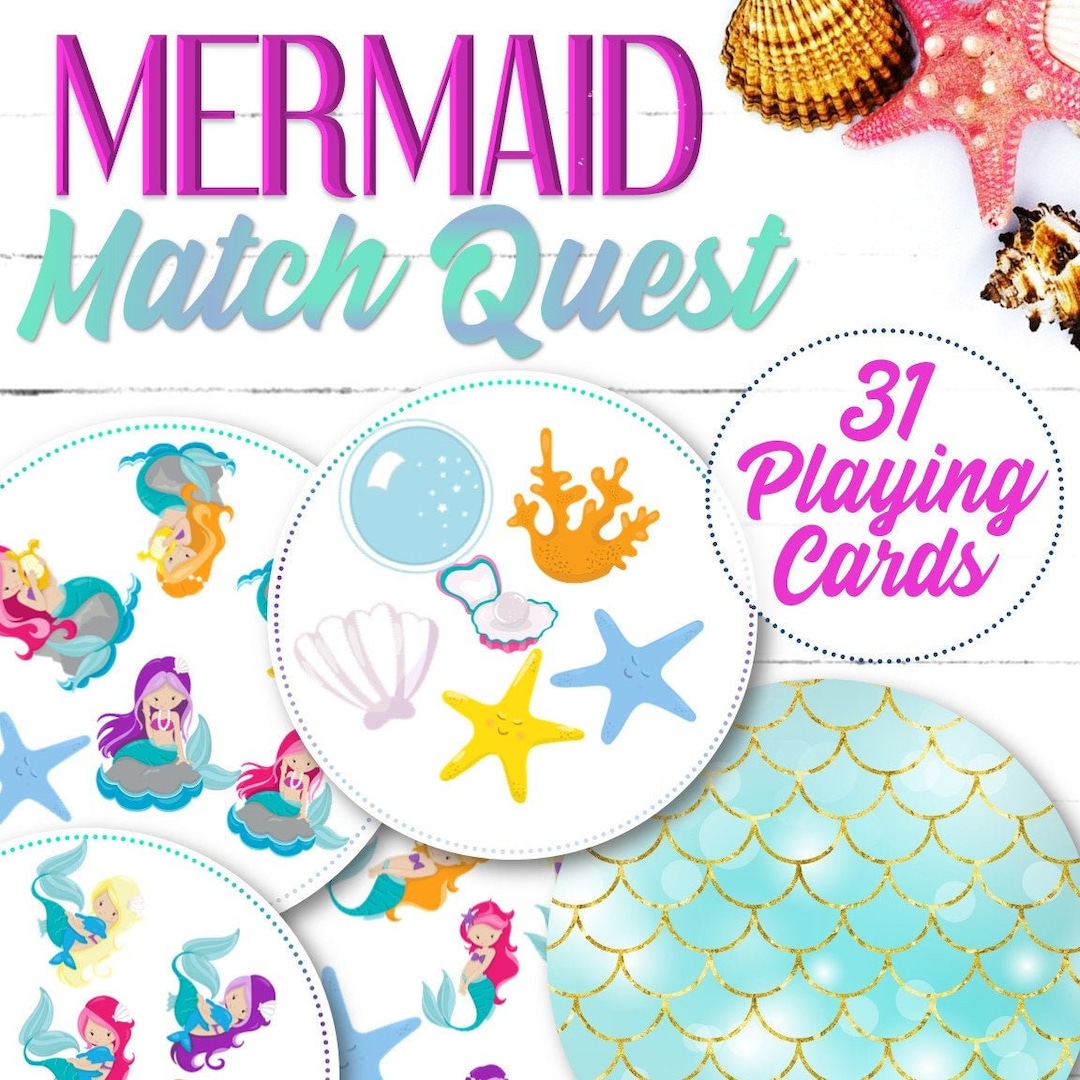 Mermaid Match Quest Game - DIGITAL DOWNLOAD Created by Kids - Etsy