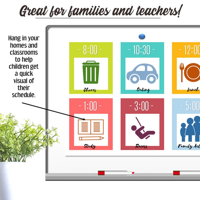 EDITABLE Visual Schedule and Routine Sign INSTANT DOWNLOAD - Etsy