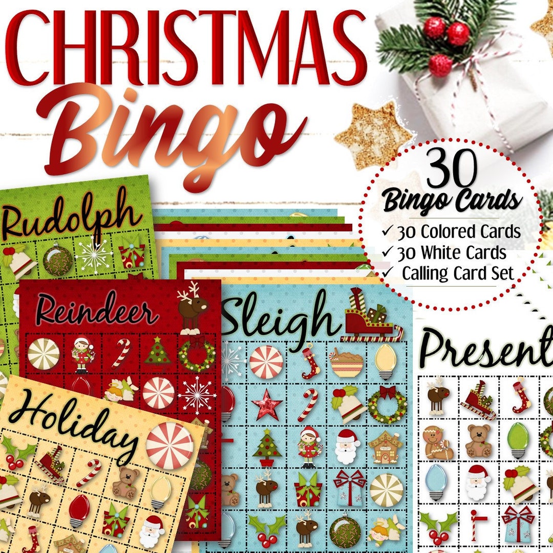 30 Christmas Bingo Cards - INSTANT DOWNLOAD - Etsy