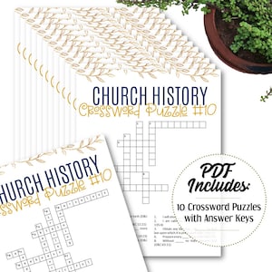 Church History Crossword Puzzles 10 Pages INSTANT DOWNLOAD - Etsy