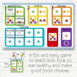 Eating Healthy Game for Kids - INSTANT DOWNLOAD - Etsy