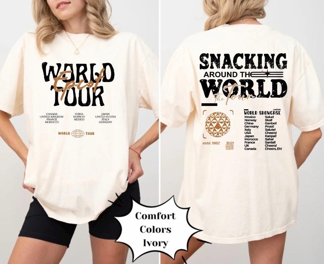 Snacking Around the World T-shirt: Epcot World Showcase Comfort Colors ...