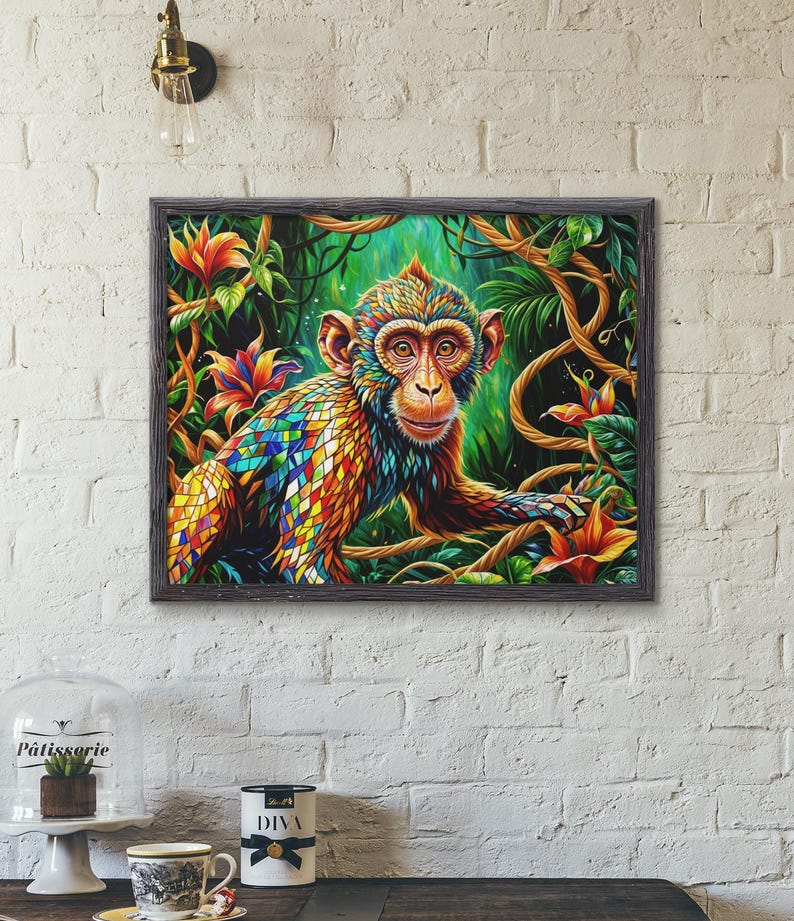 Curious Monkey Mosaic Puzzle: Dive Into Nature's Playfulness With 120 ...