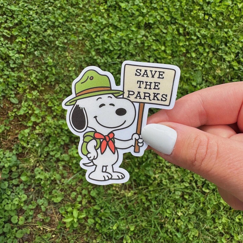 Snoopy National Parks Save the Parks Sticker! - Etsy