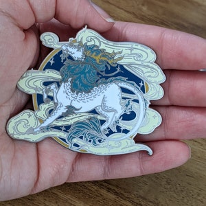 Kirin | Qilin | 2.5" Hard Enamel Pin | Silver | Black - Etsy