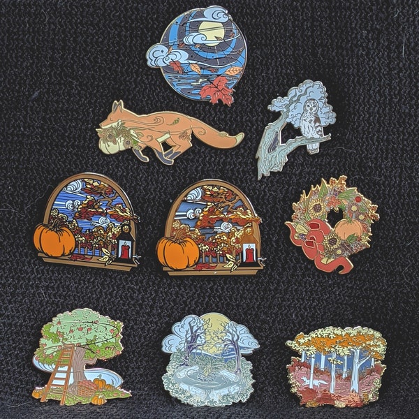 Autumn Enamel Pin - Etsy