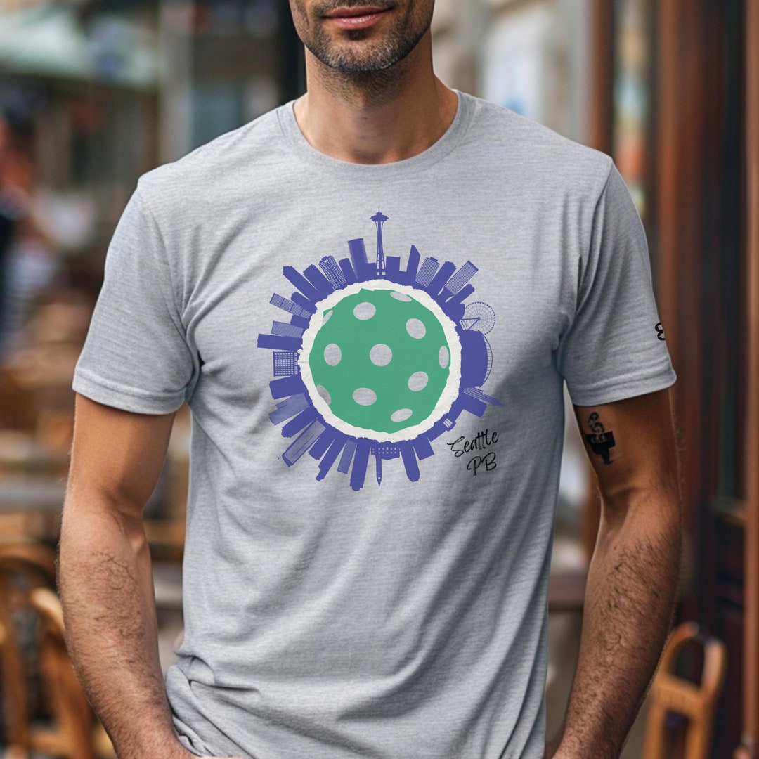 Seattle Skyline Pickleball T-shirt: Emerald City Apparel - Etsy
