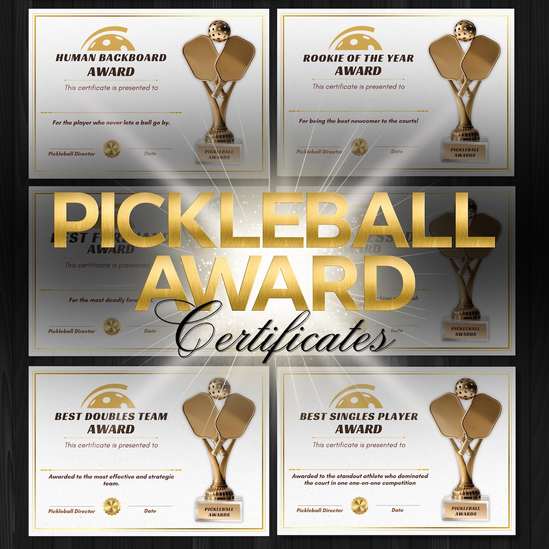 Funny & Serious Pickleball Award Certificates: Printable Tournament ...