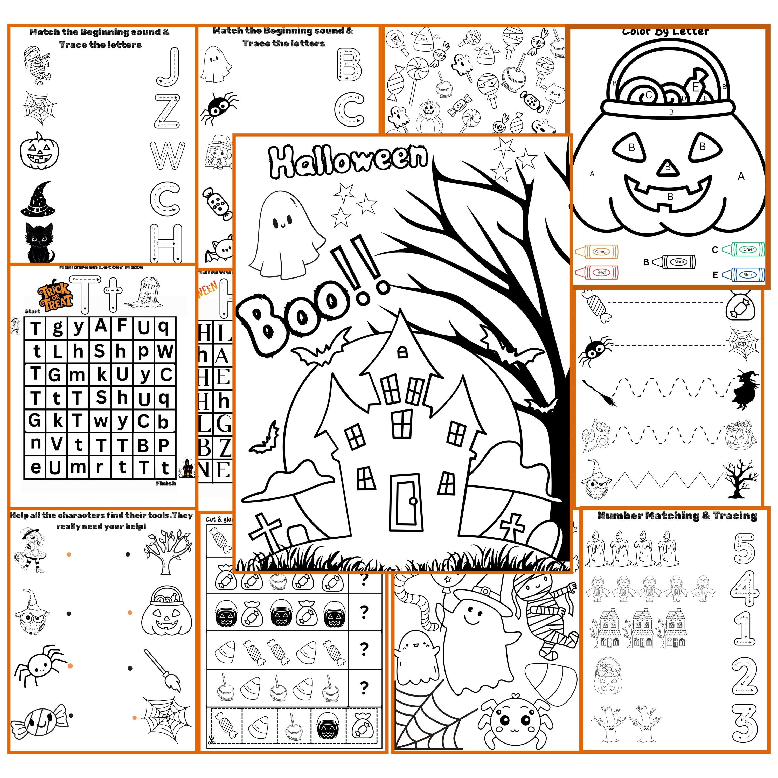 Printable Halloween Preschool Activity Bundle, Preschool/kindergarten ...