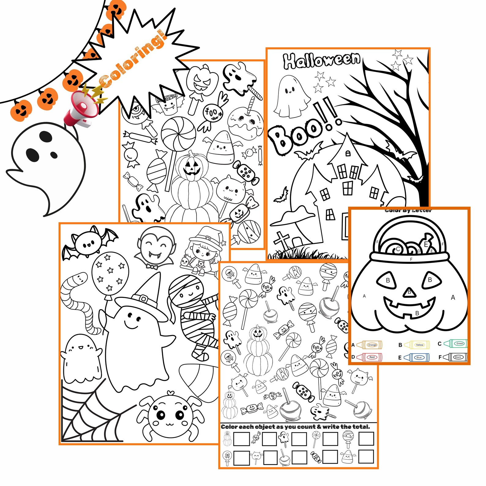 Printable Halloween Preschool Activity Bundle, Preschool/kindergarten ...