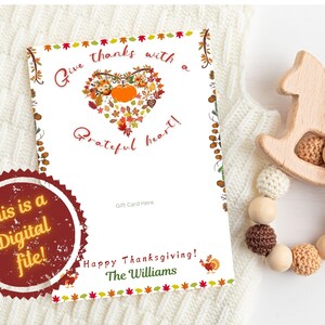 Thanksgiving Gift Card Holder Give Thanks With a Grateful Heart ...