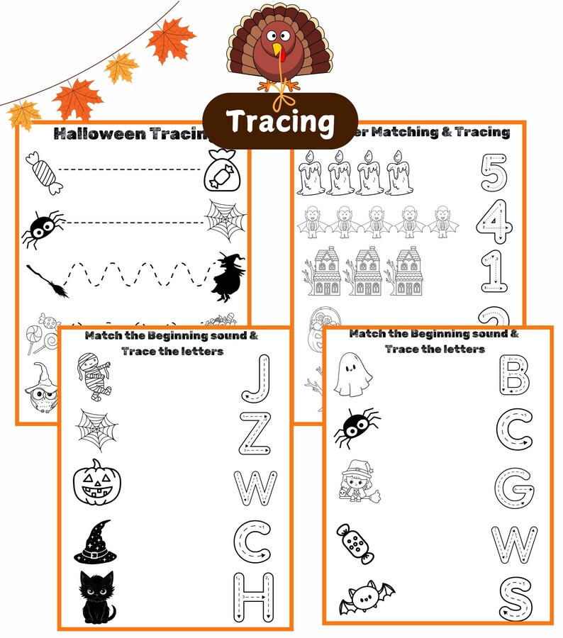 Printable Fall Thanksgiving Preschool Activity Bundle, Preschool ...