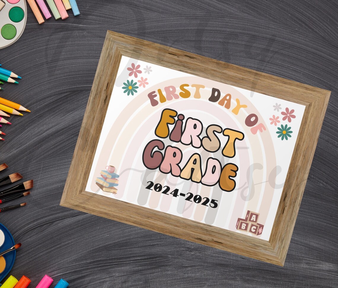 First Day of 1st Grade Printable Boho,first Day of School,back to ...