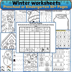 Printable Winter/christmas Preschool Activity Bundle,preschool ...