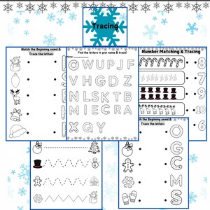 Printable Winter/christmas Preschool Activity Bundle,preschool ...