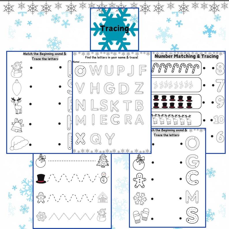 Printable Winter/christmas Preschool Activity Bundle,preschool ...