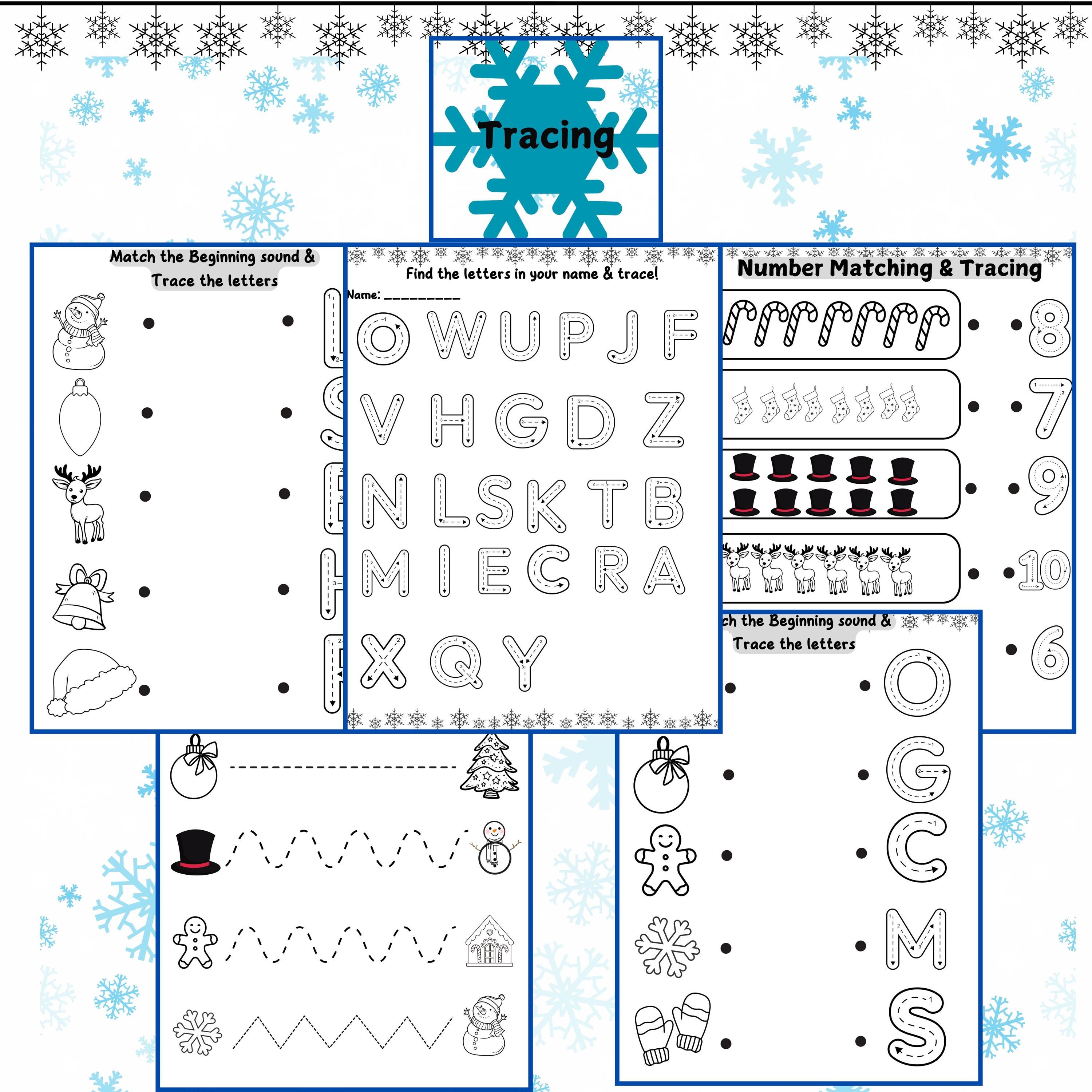 Printable Winter/christmas Preschool Activity Bundle,preschool ...