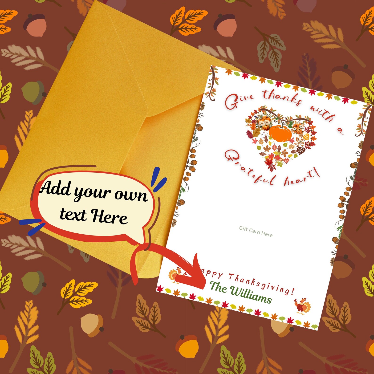 Thanksgiving Gift Card Holder Give Thanks With a Grateful Heart ...