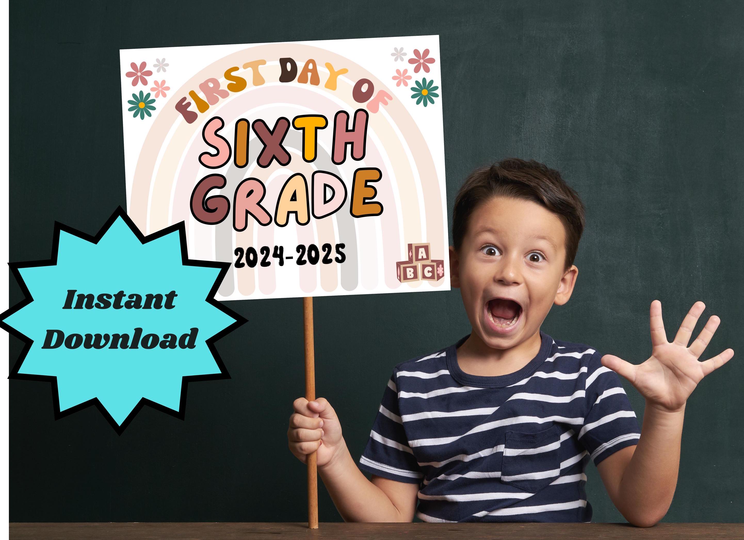 First Day of 6th Grade Printable Boho,first Day of School,back to ...