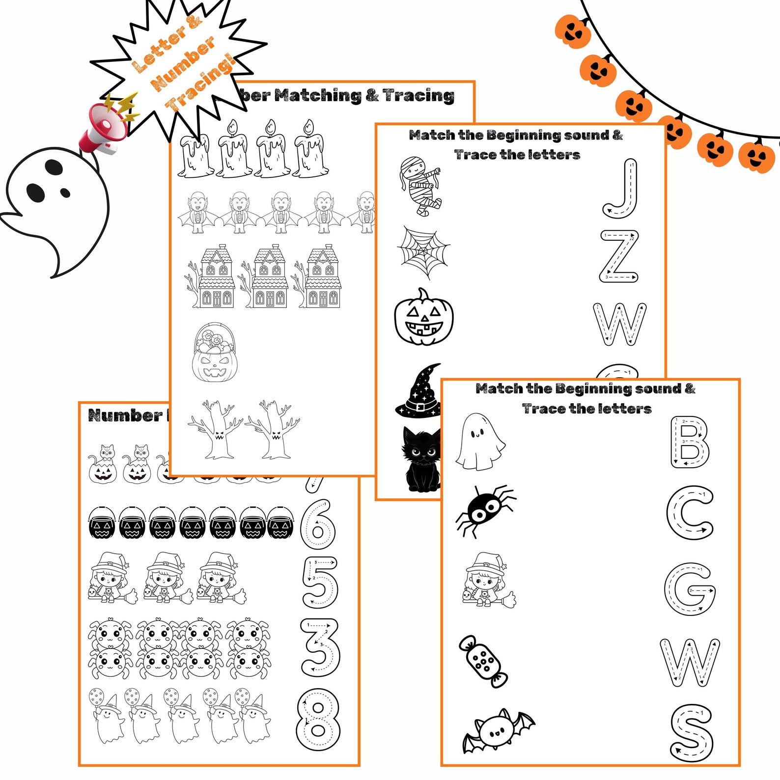 Printable Halloween Preschool Activity Bundle, Preschool/kindergarten ...