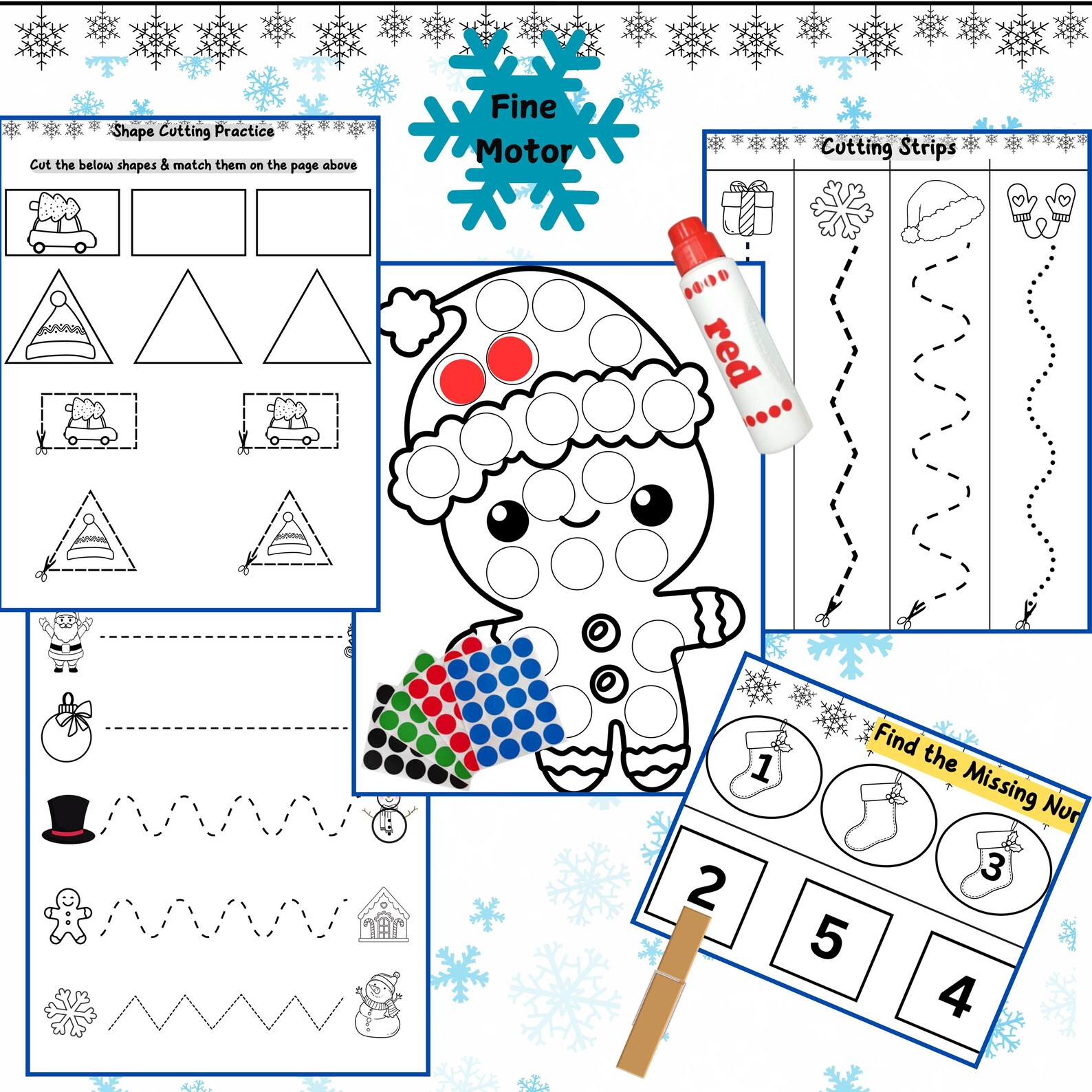 Printable Winter/christmas Preschool Activity Bundle,preschool ...