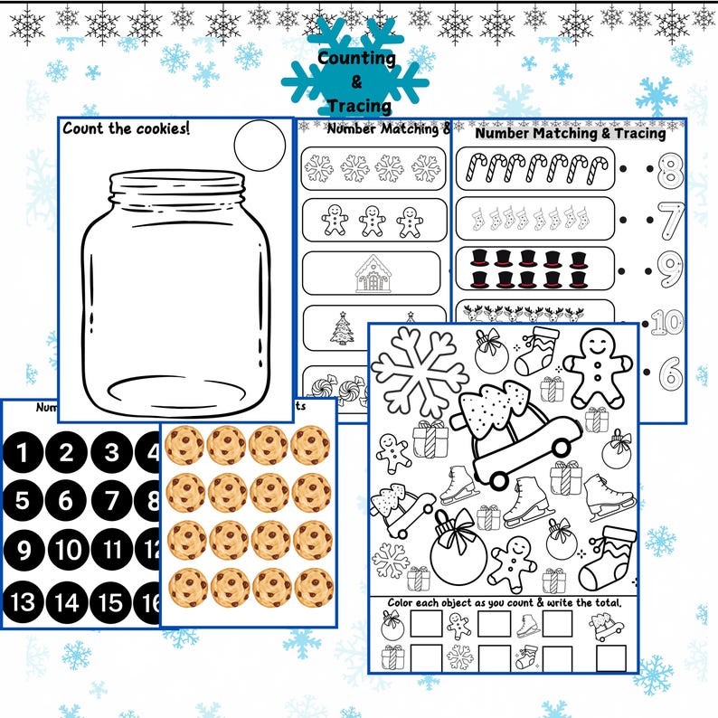 Printable Winter/christmas Preschool Activity Bundle,preschool ...