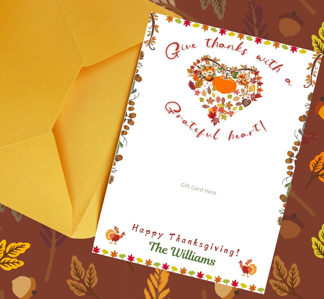 Thanksgiving Gift Card Holder Give Thanks With a Grateful Heart ...