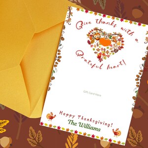 Thanksgiving Gift Card Holder Give Thanks With a Grateful Heart ...