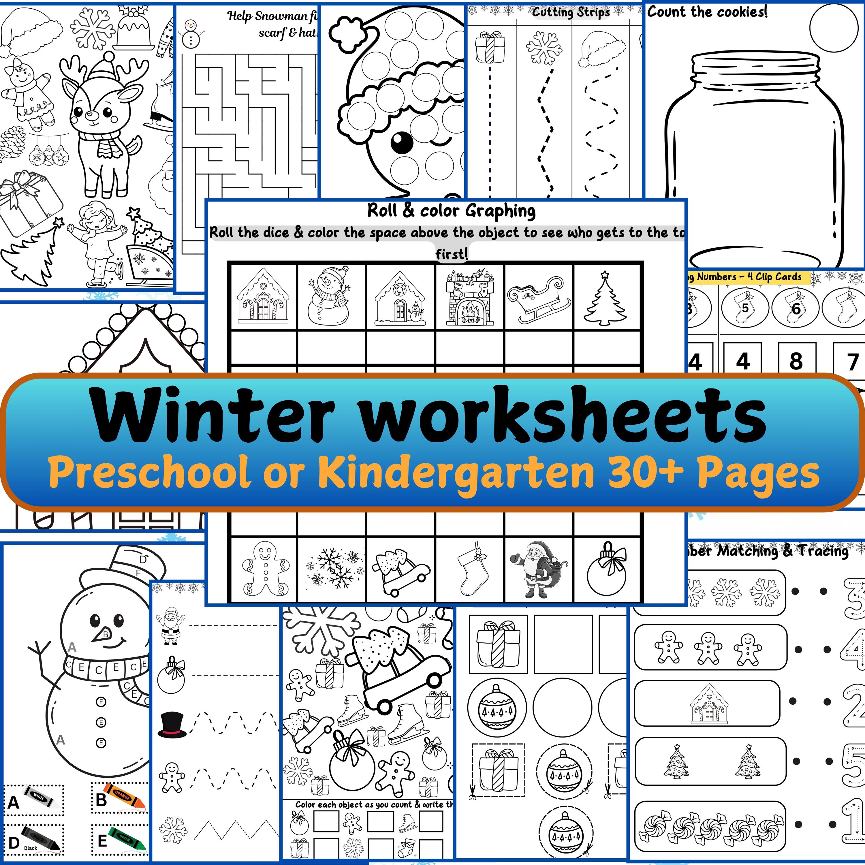 Printable Winter/christmas Preschool Activity Bundle,preschool ...
