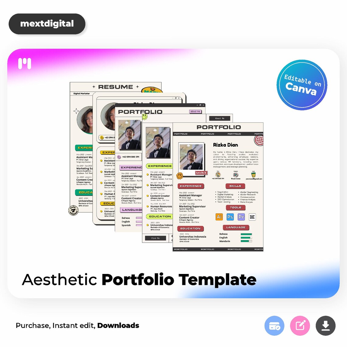 Portfolio Template for Graphic Designer - Etsy