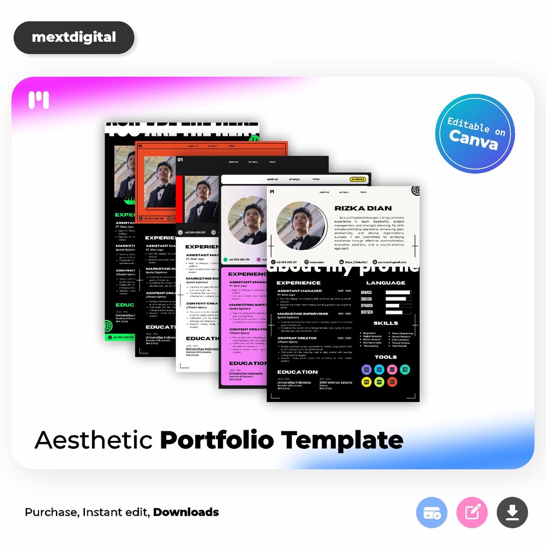 Modern Minimalist Resume & Portfolio Template for Designers ...
