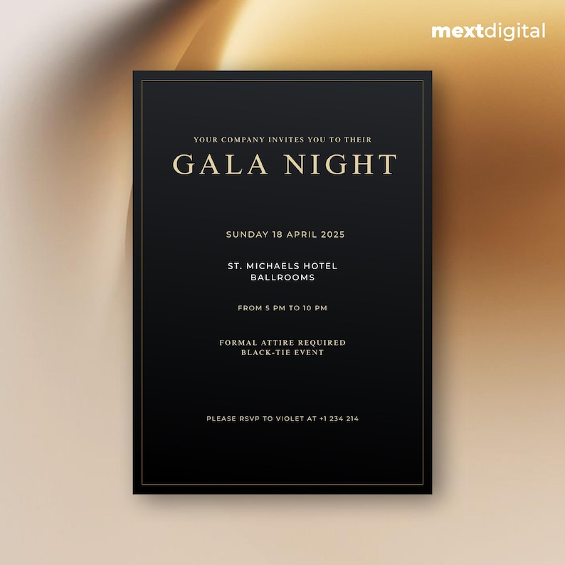 Editable Gala Invitation, Gala Event Printable Invite Digital Download ...