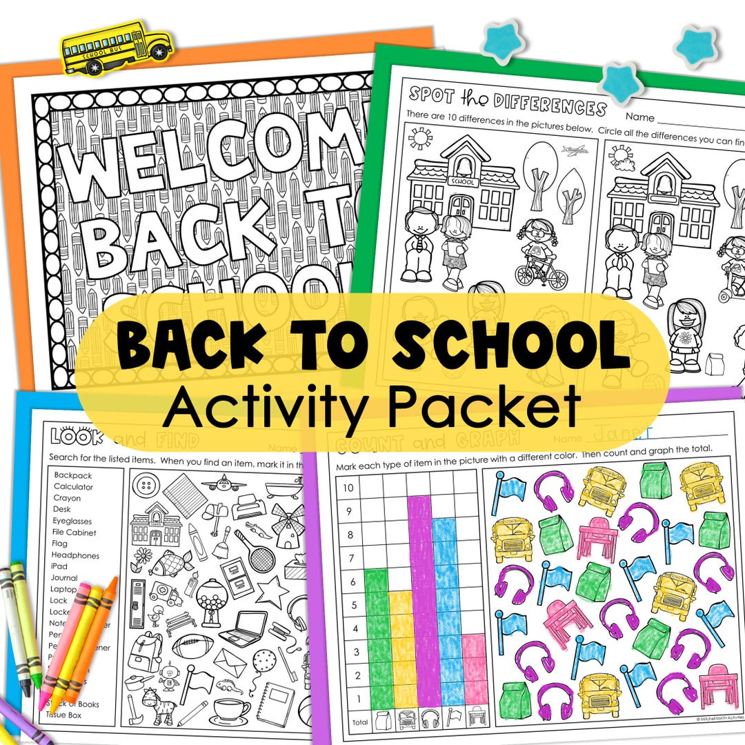 Back to School Activity Pack for 2nd, 3rd, and 4th Grade Morning Work ...