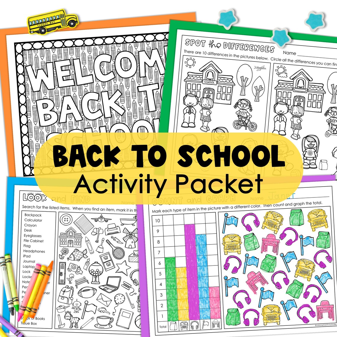 Back to School Activity Pack for 2nd, 3rd, and 4th Grade Morning Work ...