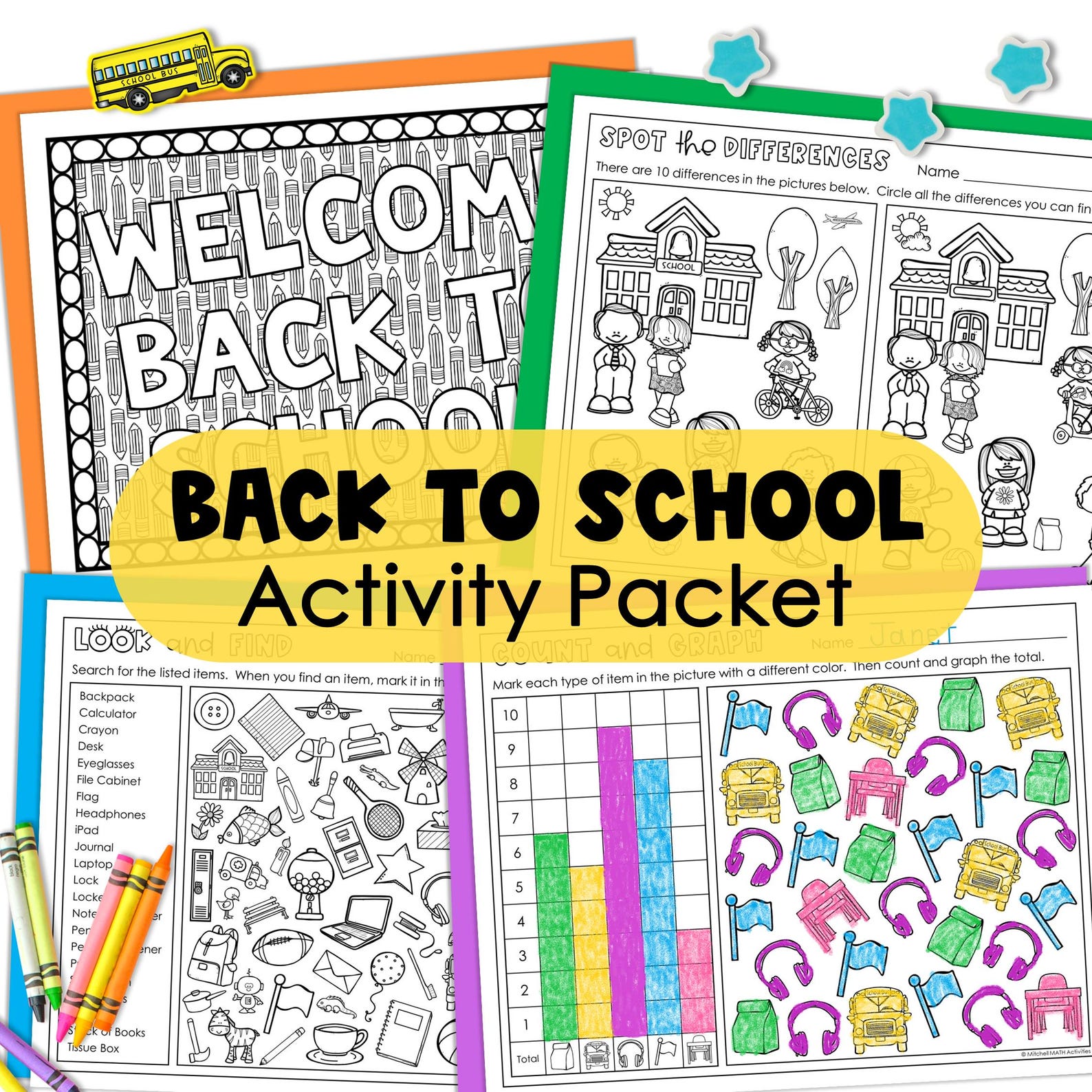 Back to School Activity Pack for 2nd, 3rd, and 4th Grade Morning Work ...