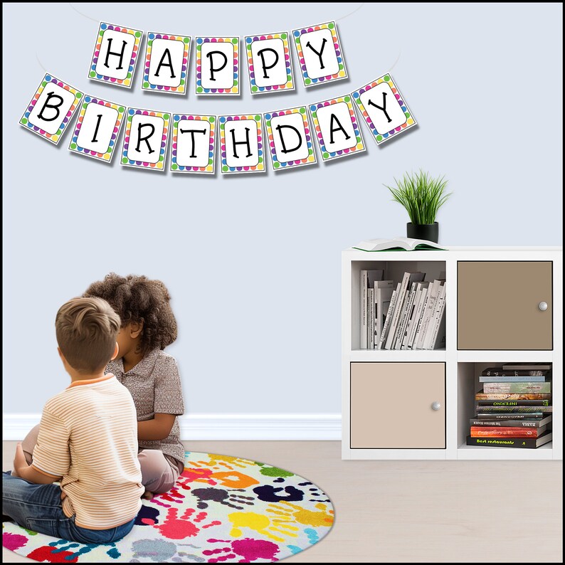 Happy Birthday Colorful Printable Banner - Etsy
