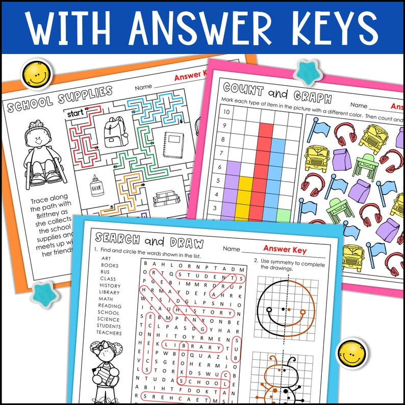Back to School Activity Pack for 2nd, 3rd, and 4th Grade Morning Work ...