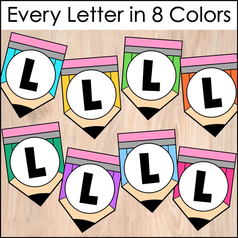Printable Pencil Welcome Banner for Back to School Time With 8 Colors ...